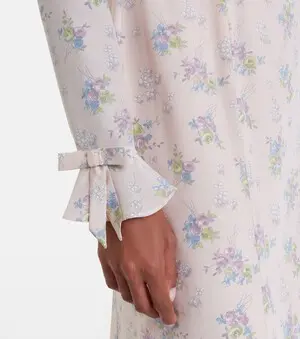 Alessandra Rich Floral Open-back Silk Midi Dress - Pink