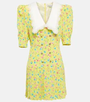 Alessandra Rich Floral Silk Minidress - Multicoloured
