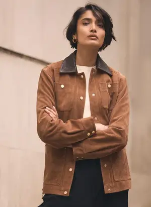 Mint Velvet Suede Barn Jacket