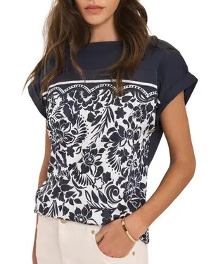 Mint Velvet Floral Woven Print Top