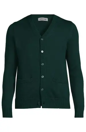 LANDS' END Adult Legacy Varsity Cardigan - Evergreen
