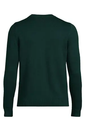 LANDS' END Adult Legacy Varsity Cardigan - Evergreen