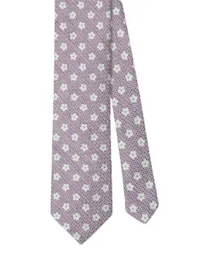 Robert Talbott Jacquard Silk Linen Necktie - Purple