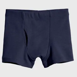 CITY THREADS USA-MADE Super-soft Organic 100% Cotton Boxer Briefs Navy