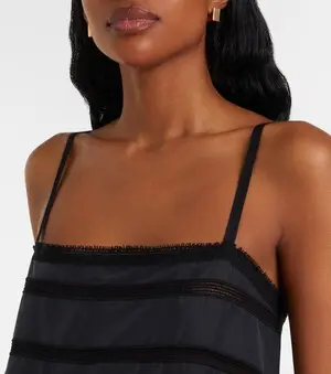 TOTEME Embroidered Silk Midi Dress