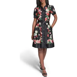 Karl Lagerfeld Paris Floral Print Shirtdress