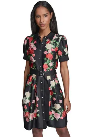 Karl Lagerfeld Paris Floral Print Shirtdress