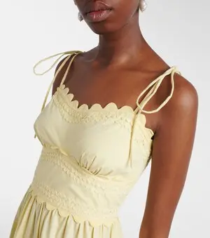 JULIET DUNN Embroidered Cotton Midi Dress