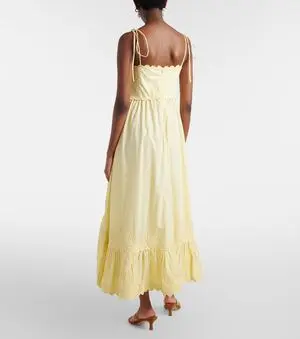 JULIET DUNN Embroidered Cotton Midi Dress