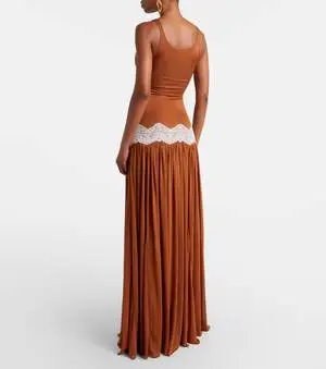 Christopher Esber Lace-trimmed Gown - Brown
