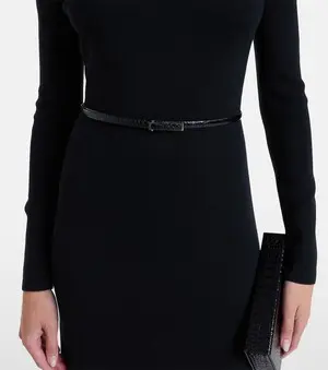 TOM FORD Croc-effect Patent Leather Belt