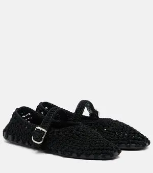 Alaïa Braided Satin Cord Ballet Flats - Black