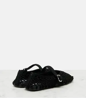 Alaïa Braided Satin Cord Ballet Flats - Black