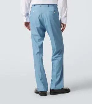 Dunhill Pleated Straight Cotton Suit Pants