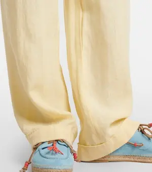 Polo Ralph Lauren Belted Linen Straight Pants
