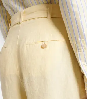 Polo Ralph Lauren Belted Linen Straight Pants