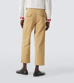 BODE Feather Runner Cotton Straight Pants - Beige