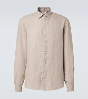 Sunspel Linen Shirt - Beige