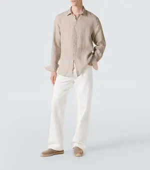 Sunspel Linen Shirt - Beige