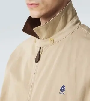 Prada Leather-trimmed Cotton Blouson Jacket