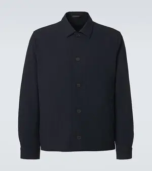 Sunspel Navy Wool-blend Jacket