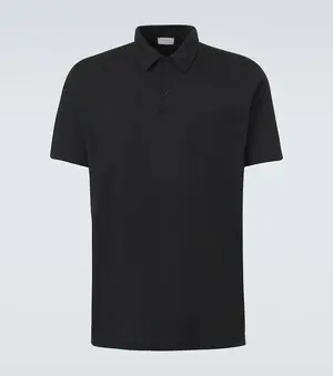 Sunspel Riviera Cotton Polo Shirt - Black