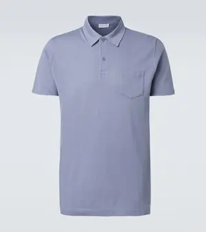 Sunspel Riviera Cotton Polo Shirt - Blue