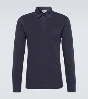 Sunspel Riviera Cotton Polo Shirt - Blue