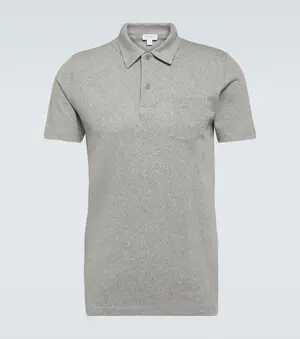 Sunspel Riviera Cotton Polo Shirt - Grey