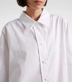 Attico Embroidered Cotton-blend Poplin Shirt