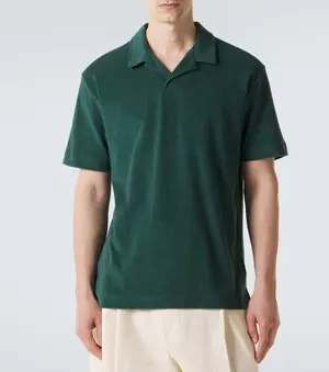 Sunspel Cotton Terry Polo Shirt - Green