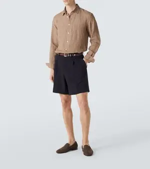 Sunspel Linen Shirt - Brown