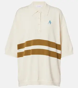 Attico Striped Oversized Cotton Polo Shirt