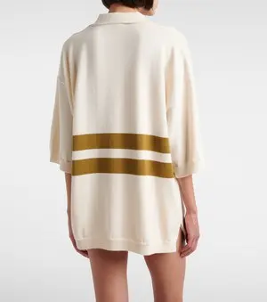 Attico Striped Oversized Cotton Polo Shirt