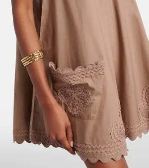 JULIET DUNN Embroidered Cotton Mini Dress
