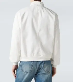Polo Ralph Lauren Cotton Band Collar Zip-up Jacket - White
