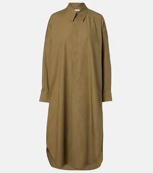THE FRANKIE SHOP Bloom Cotton Poplin Shirt Dress - Green