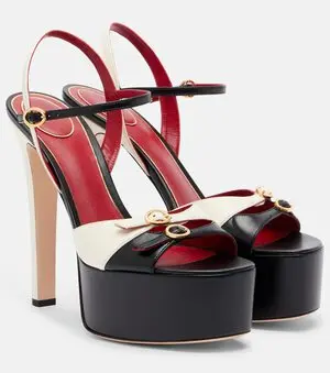 Valentino Garavani Leather Platform Sandals - Black