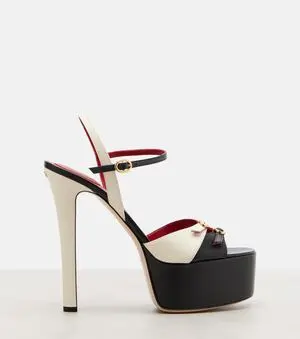 Valentino Garavani Leather Platform Sandals - Black