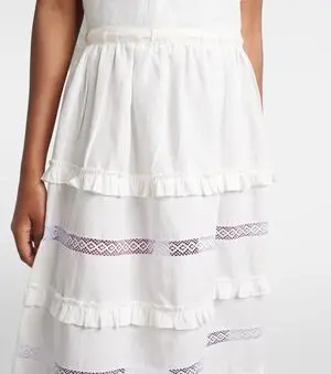 Prada Linen Midi Skirt