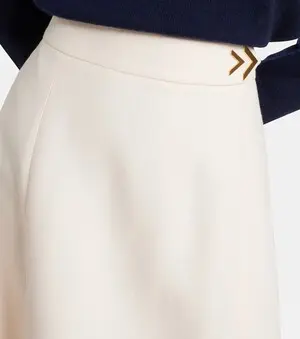 Valentino Garavani Vgold Crepe Couture Midi Skirt - White