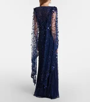 Jenny Packham Embellished Gown - Blue