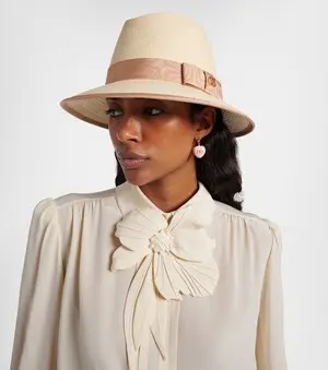 Valentino Garavani Vlogo Straw Panama Hat
