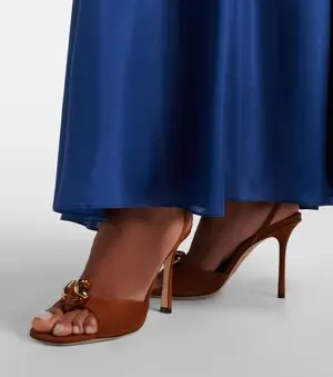 JIMMY CHOO Embellished Suede Slingback Sandals