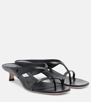 JIMMY CHOO Emery Leather Thong Sandals