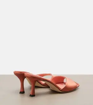 JIMMY CHOO Skye Satin Mules - Pink