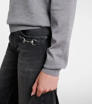Gucci Oversized Wool V-neck Sweater - Grey