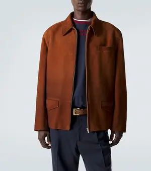 Miu Miu Suede Zip-up Jacket