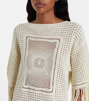 Zimmermann Indra Crochet Fringed Cotton Minidress