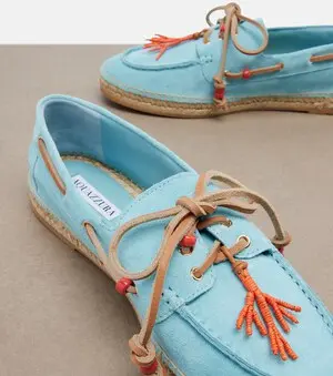 AQUAZZURA Seafarer Suede Espadrilles - Blue